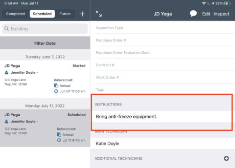 Product Update: Technician Notes, New Calendar View, & More - Inspect Point